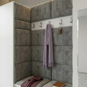 Předsíňová stěna Trinity 10 s čalouněnými panely, 280 cm, bílá / krémově bílá