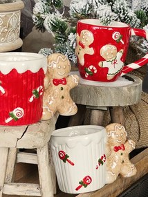 Červený hrnek s perníčky Gingerbread - 14*9*10 cm / 325 ml
