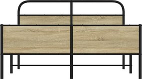 Kovový rám postele bez matrace dub sonoma 160 x 200 cm 3318694