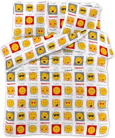 Povlečení z mikrovlákna EMOJI EMOCE bílé Rozměr povlečení: 2 ks 70 x 90 cm | 200 x 220 cm