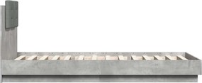 Rám postele s čelem betonově šedý 90 x 200 cm kompozitní dřevo 3209943