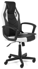 Otočná herní židle FERO II černo-bílá