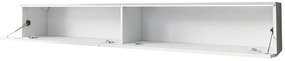 TV stolek Lancome 180, bílá/šedý lesk s LED osvětlením