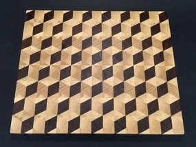 AMADEA Dřevěné prkénko servírovací mozaika, masivní dřevo- spárovka ze 3 druhů dřevin, 29x27x2,5 cm