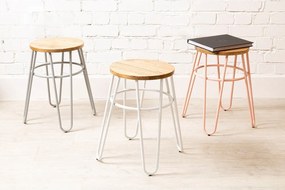 Šedá/v přírodní barvě stolička z jilmového dřeva District – Premier Housewares