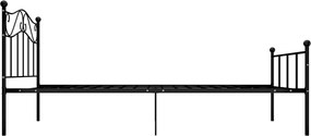 Rám postele černý kov 90 x 200 cm 284523