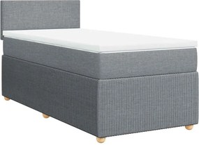Box spring postel s matrací světle šedá 80 x 200 cm textil 3289576