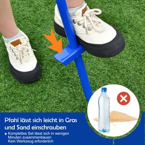 Costway Portable Tetherball Set 3 úrovně výškově nastavitelná sada s míčem