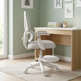 Dětská otočná židle Neoseat JUNI 023 — látka, pratelný potah, šedá