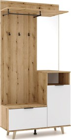 Předsíňová stěna Nordic 100 cm dub Evoke/bílá