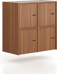 Nástavba pro skříně FRAME, 4x dveře, 872 x 450 x 854 mm, mechanický zámek, ořech