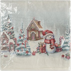 VÁNOČNÍ GOBELÍNOVÝ UBRUS NOELVILLE 140X180 CM VZOROVANÝ