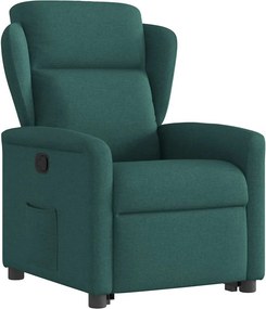 Zvedací polohovací křeslo tmavě zelené textil 3303140