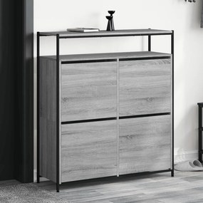 Botník se 4 výklopnými zásuvkami šedý sonoma 100 x 34 x 112 cm 3214416