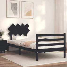 vidaXL Rám postele s čelem 100 x 200 cm masivní dřevo [3195279] Barva: Bílá