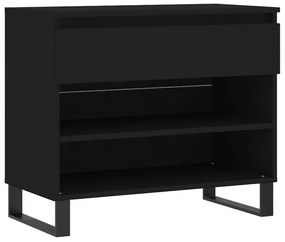 Botník černý 70x36x60 cm kompozitní dřevo - Default Title