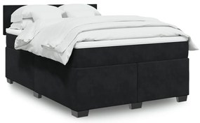 Box spring postel s matrací černá 140x200 cm samet 3288626