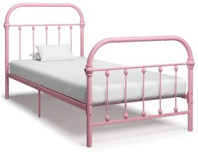 Rám postele růžový kov 100 x 200 cm,  284511