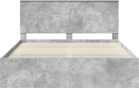 Rám postele s čelo Beton 160 x 200 cm Masivní borové dřevo 3410986