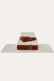 Výhodná sada ručníků DELUXE + předložka NODE Krémová / Skořicová