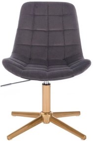 LuxuryForm Židle PARIS VELUR na zlatém kříži - šedá