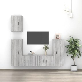 vidaXL 5dílný set TV skříněk kompozitní dřevo [3188778] Barva: šedá sonoma