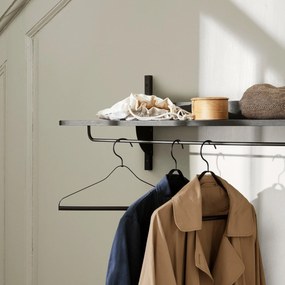 FERM LIVING Police s věšákem Sector Rack, Black, Černá