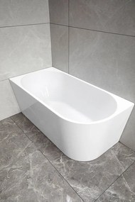 Aqualine Aqualine, TIBERA L rohová stojící vana 150x75cm, bílá, E1047