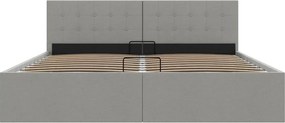 Zvedací rám postele úložný prostor světle šedý textil 160x200cm 285580