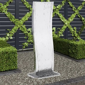 48089 vidaXL Zahradní fontána s čerpadlem nerezová ocel 130 cm zaoblená