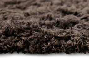 Hnědý nadýchaný vlněný koberec Fluffy rug espresso - 200*300 cm