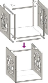 vidaXL Stojan na palivové dřevo 40x40x40 cm [864252] Barva: Povětrnostně odolná ocel
