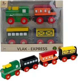 SPARKYS BABU Dřevěný vláček Express / 2 vagóny / magnetické spoje / od