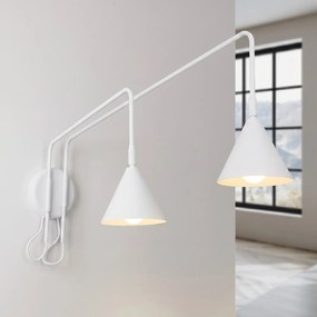 Sollux Lighting Nástěnné svítidlo NOX 2 bílé s vypínačem