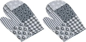 Bellatex Kuchyňská chňapka 2ks 28x18 cm Patchwork Šedá, Bílá
