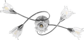 Stropní lampa průhledná skleněná stínidla 5 žárovek E14 tulipán 289236