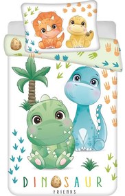 Jerry Fabrics s. r. o. Povlečení bavlněné do postýlky 135x100+40x60 - Dino "02" baby