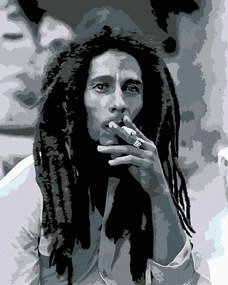 zuty malování podle čísel - kouřící bob marley, 80x100 cm, vypnuté plátno na rám