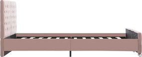 Rám postele růžový samet 140 x 200 cm 286826