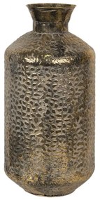 Vysoká stříbrná kovová váza s reliéfem Til – 26x56 cm