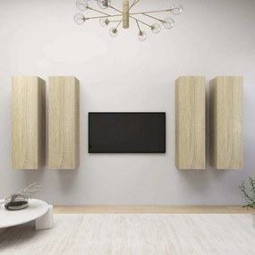 vidaXL TV skříňky 4 ks 30,5 x 30 x 110 cm kompozitní dřevo [3079162] Barva: dub sonoma