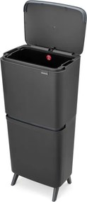 Tmavě šedý plastový odpadkový koš 20+25 l na tříděný odpad SortUp Recycle Hi – Brabantia