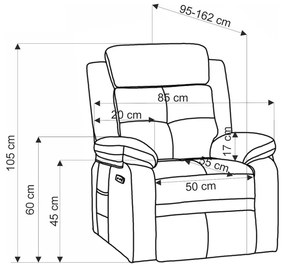Polohovací křeslo Brad, béžová