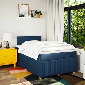 Box spring postel s matrací modrá 120x200 cm textil 3287422