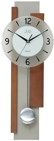Kyvadlové designové dřevené netikající tiché nástěnné hodiny JVD NS18059/41