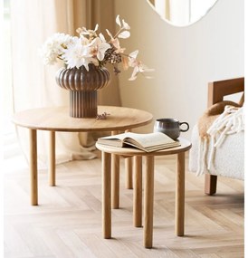 Kulatý odkládací stolek z dubového dřeva ø 40 cm Jena – House Nordic