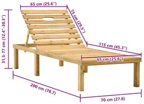 vidaXL Marketos Zahradní lehátko impregnované borové dřevo
