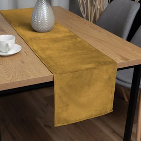 Biante Sametový běhoun na stůl Velvet Premium SVP-009 Hořčicový 35x120 cm