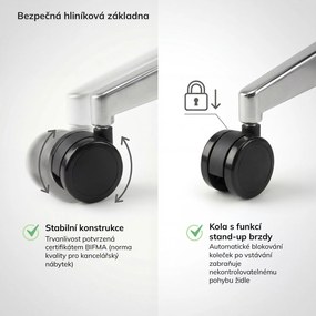 Ergonomická kancelářská židle šedá VECTOR
