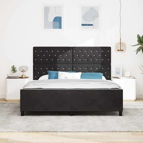 Postel s boxspringem s čelo Černá 180 x 200 cm samet 3344893